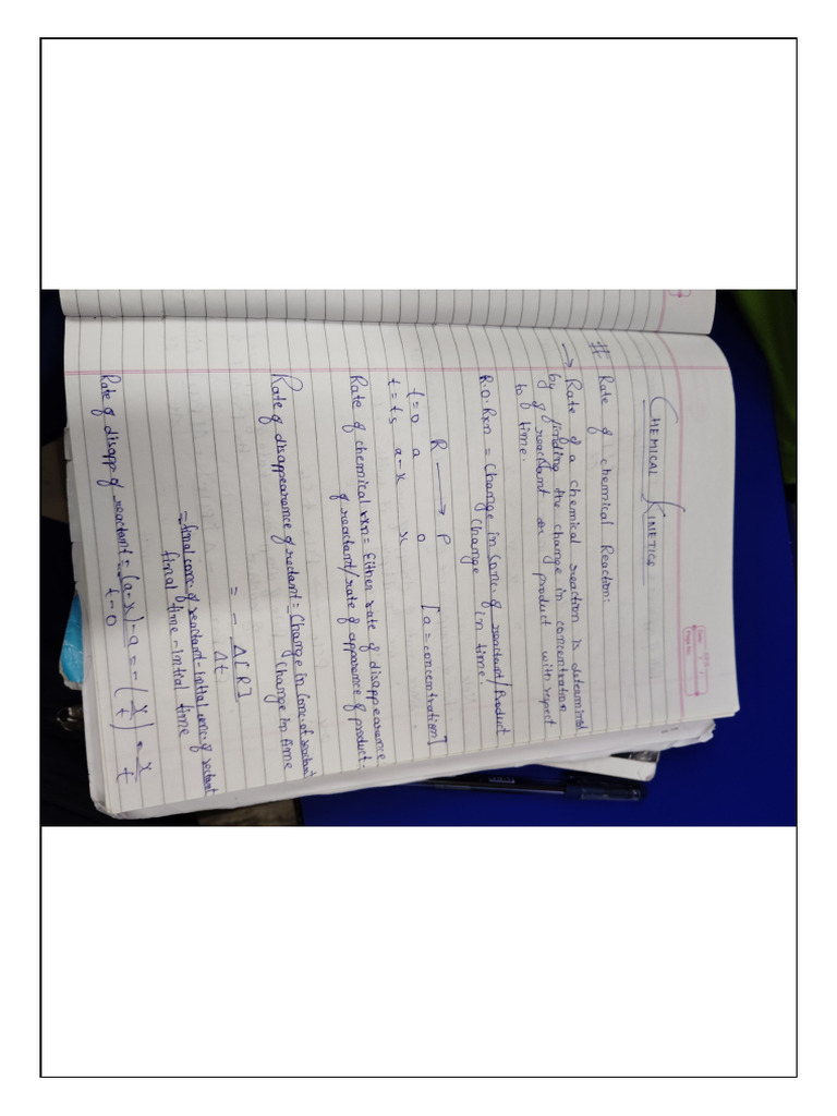 Chemistry Kinetics Cbse Hard Core Notes | PDF
