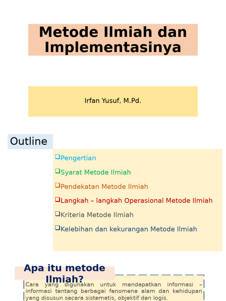 Pertemuan 4 Metode Ilmiah Dan Implementasinya | PDF