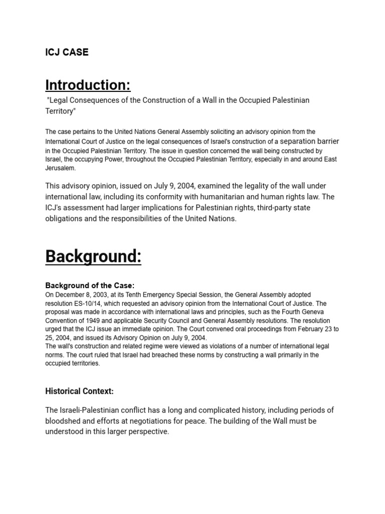 Introduction ICJ CASE | PDF