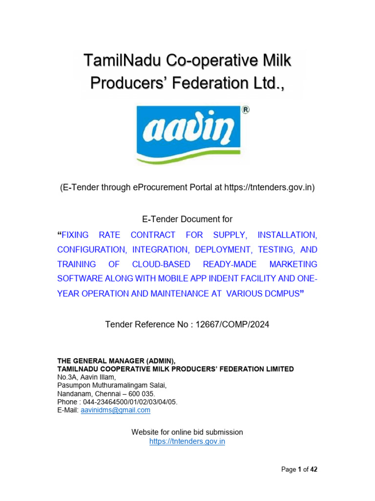 Marketing Tender Document | PDF