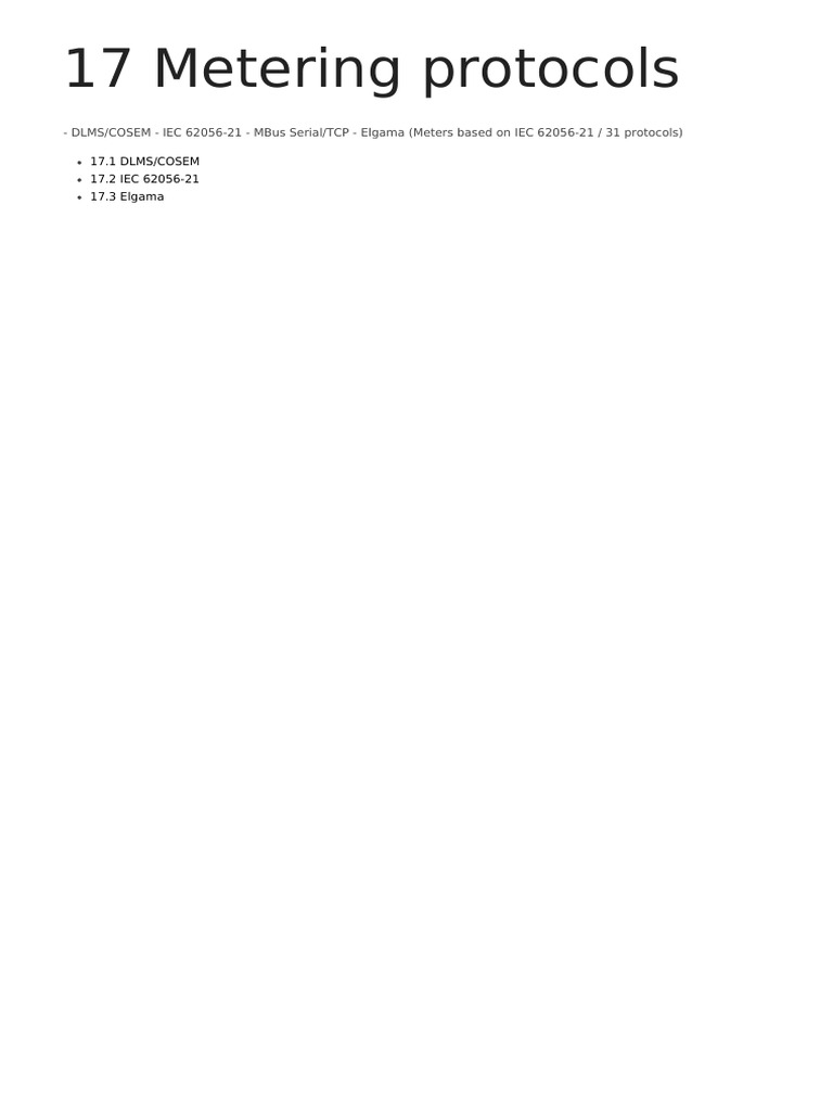 17 Metering Protocols | PDF