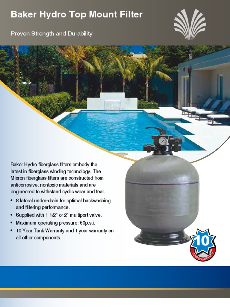 Baker Hydro Top Mount | PDF | Filtration | Fiberglass