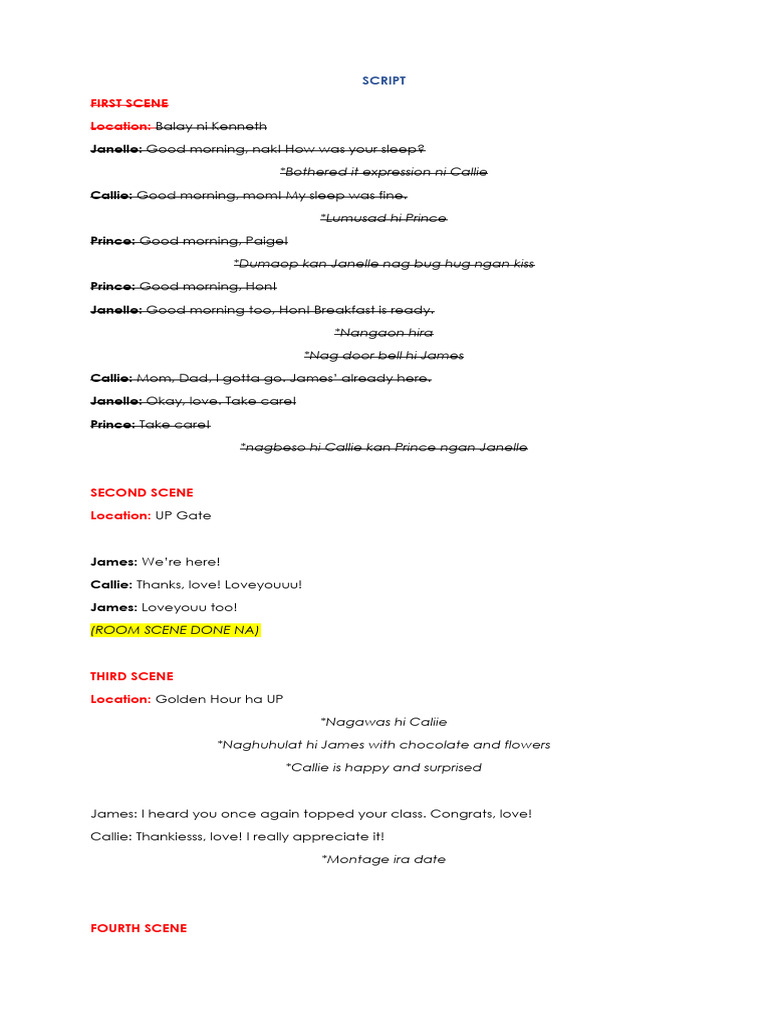 Updated Scene Plan | PDF
