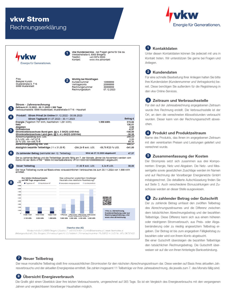 VKW - Strom - Rechnungserklaerung - NEW NEW NEW NON USEDr | PDF