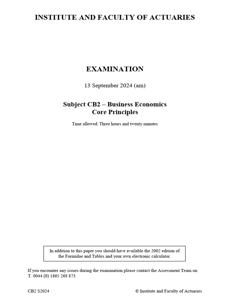 CB2 September 2024 Exam Paper v2 | PDF