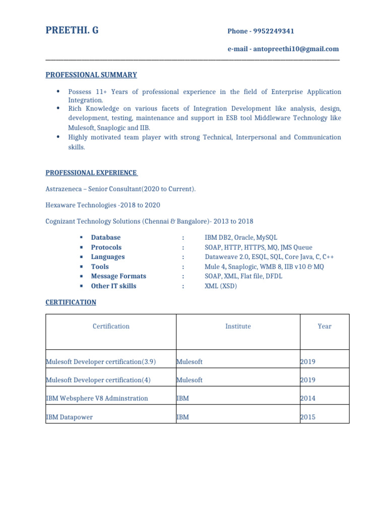 Preethi Profile | PDF