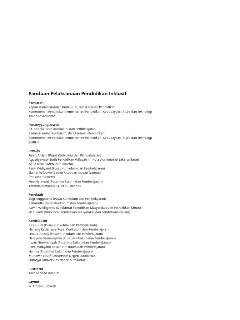 Panduan Pelaksanaan Pendidikan Inklusif - 4 | PDF