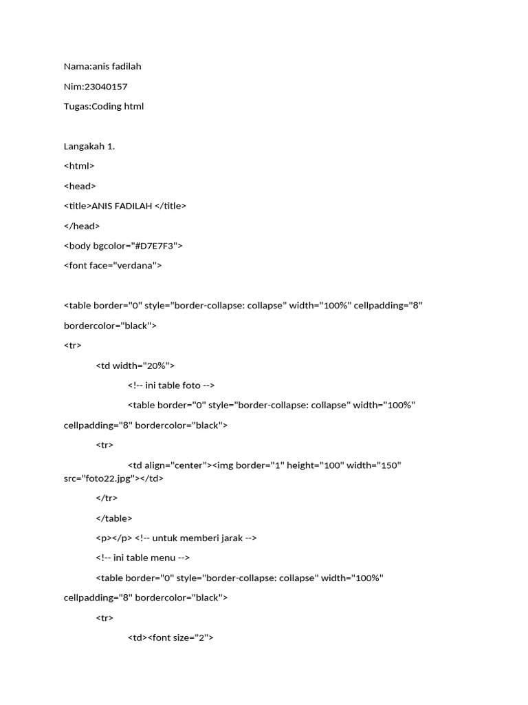 Tugas HTML Anis | PDF