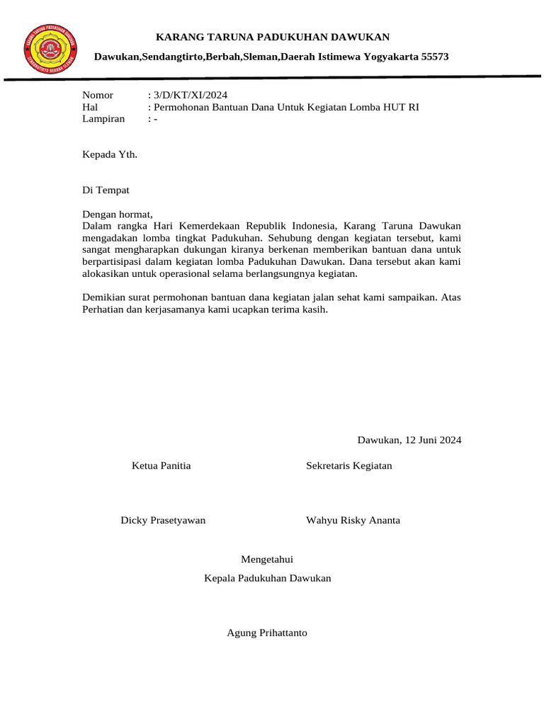 Proposal KT Dawukan 17an | PDF | Indonesia