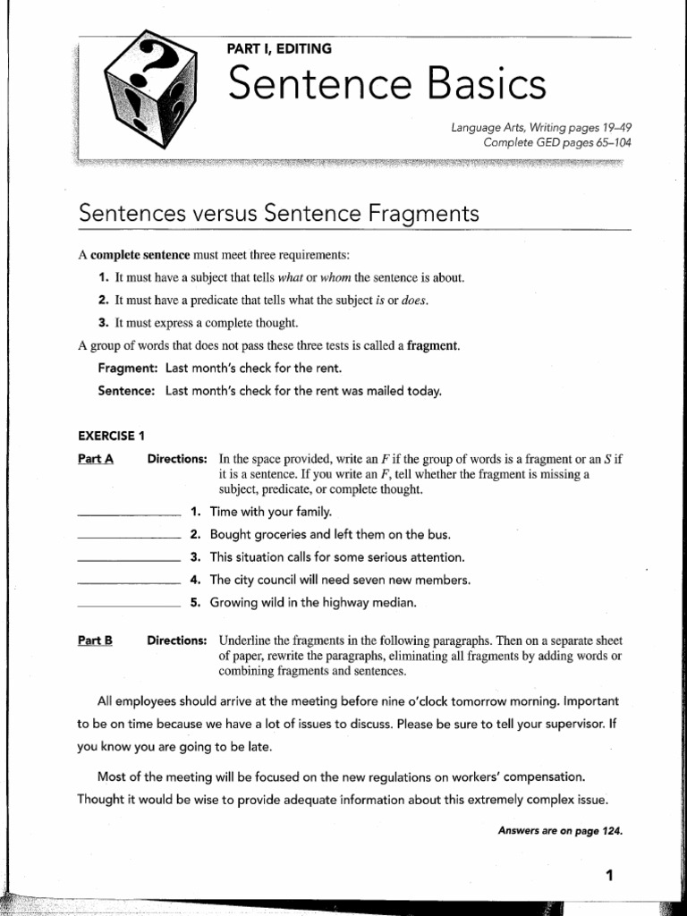 Part 1 Contemporary's Ged Exercise Book For Language Arts Writing ...