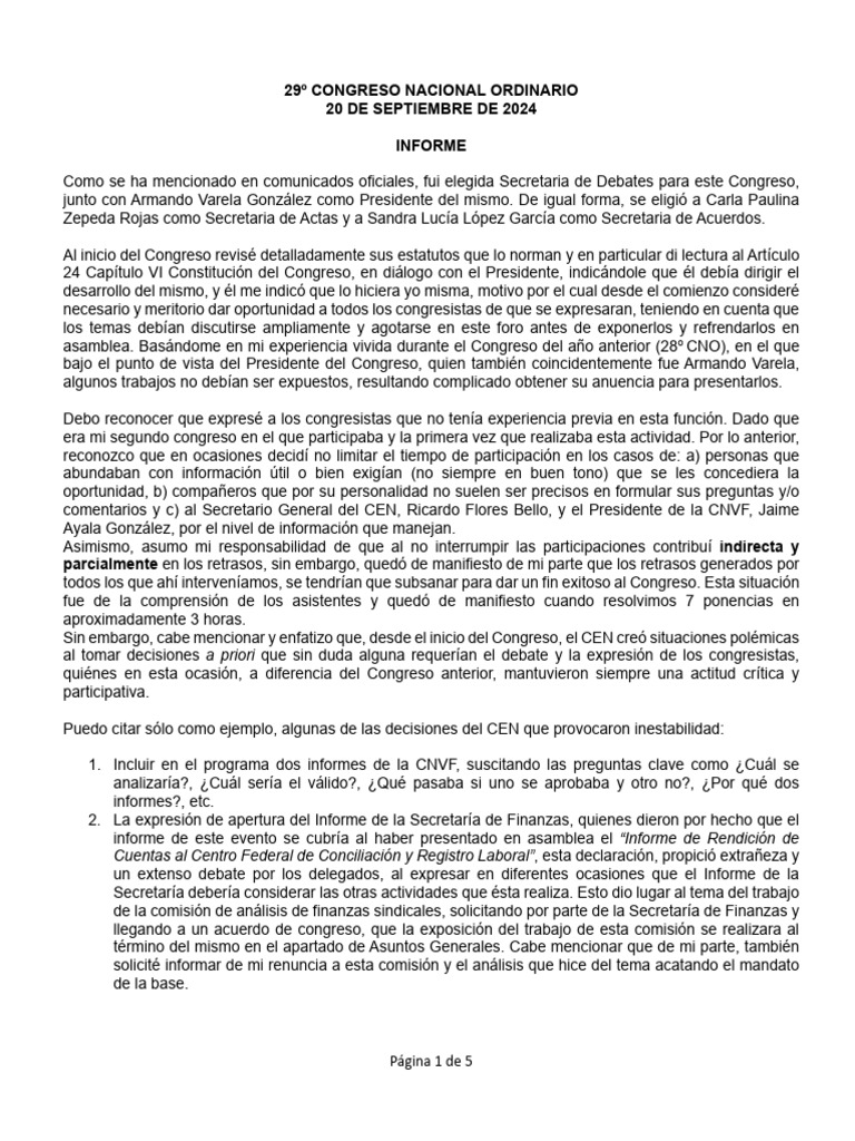 BHM Informe Congreso | PDF