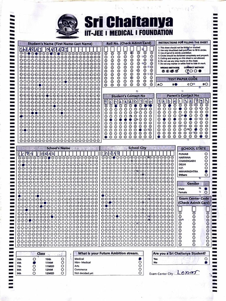 Lcps Score Class 6 | PDF