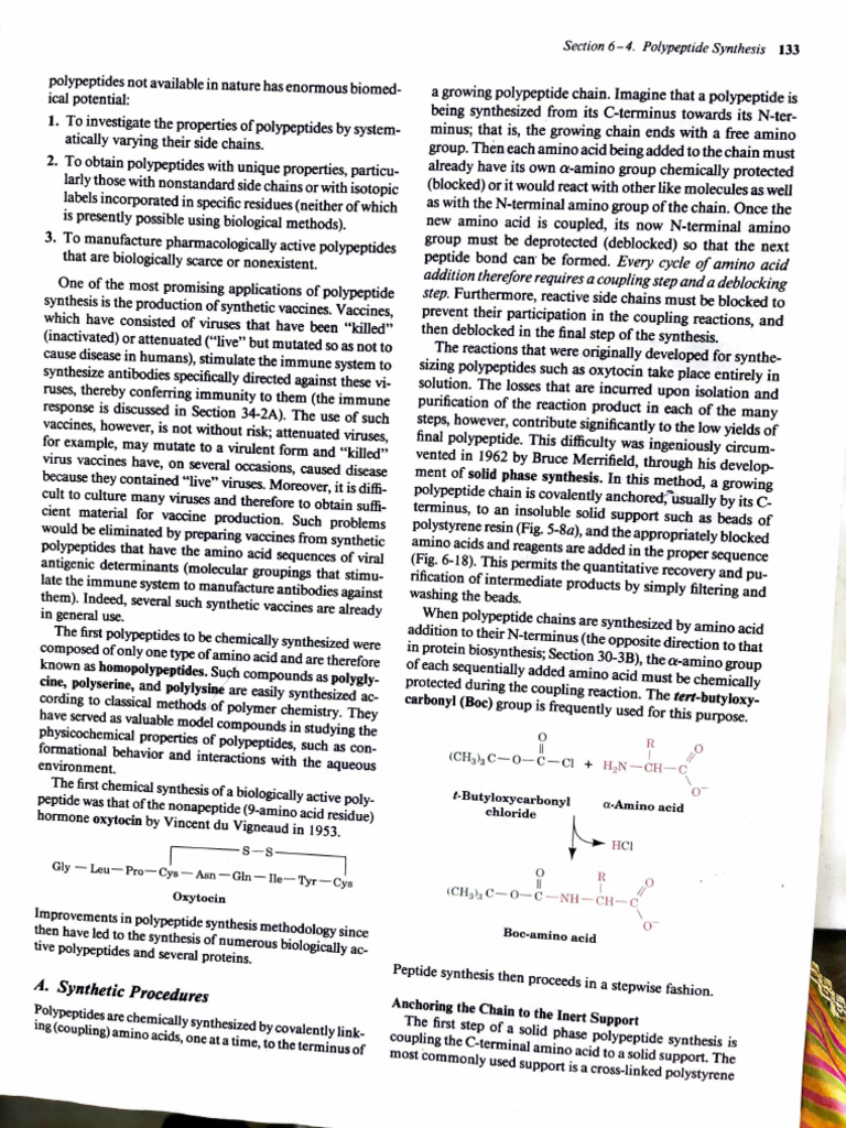 Peptide Synthesis - Voet | PDF