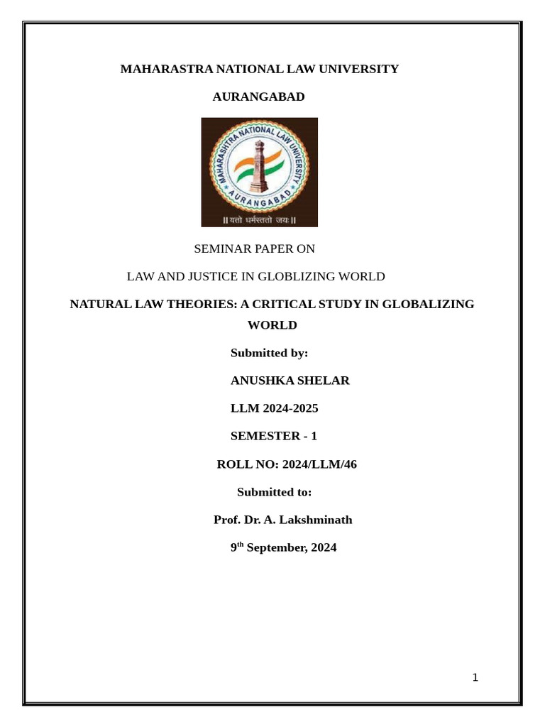 NATURAL LAW THEORIES | PDF