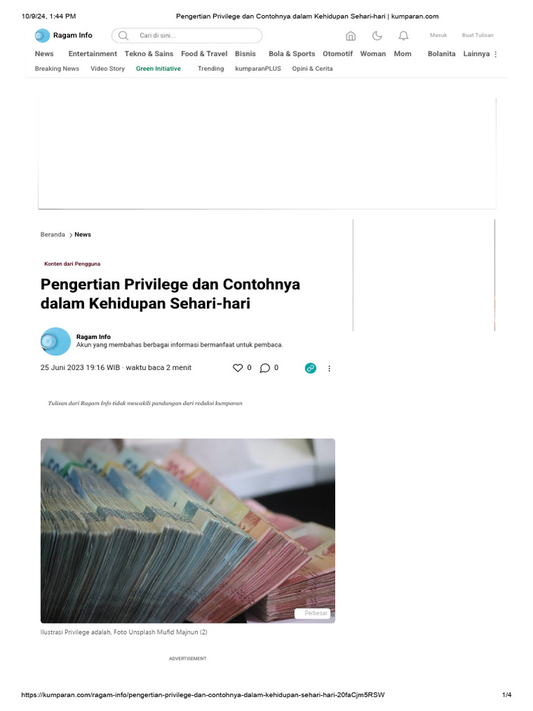 Pengertian Privilege Dan Contohnya Dalam Kehidupan Sehari-Hari | PDF