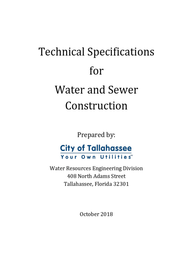 Water Sewer Specifications 2018 | PDF
