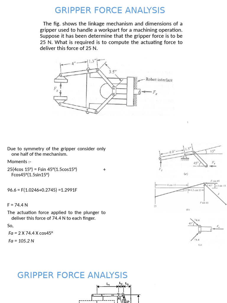 Gripper Force Analysis | PDF