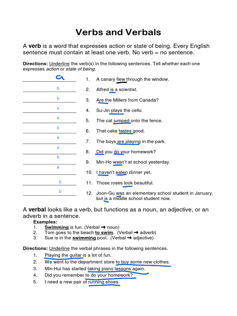 Verbs and Verbal | PDF
