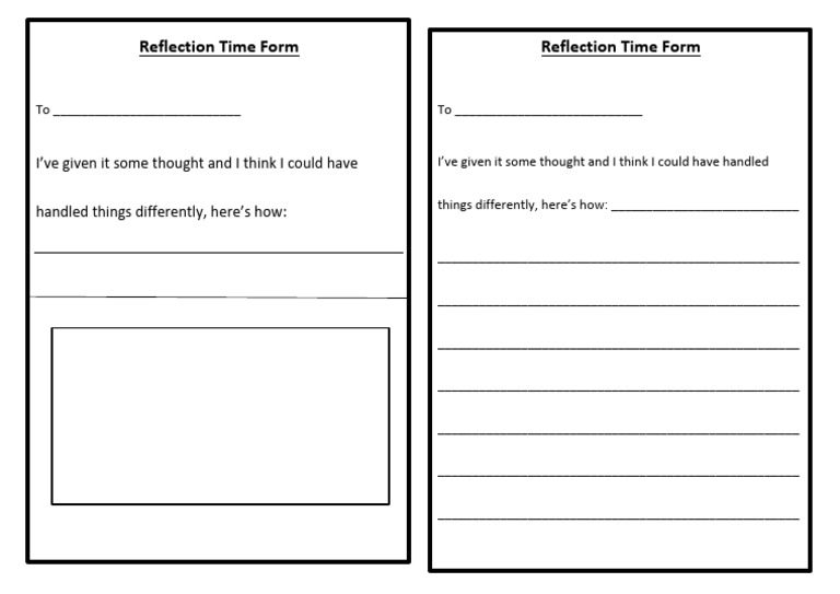 KS1 Reflection Time Sheet | PDF