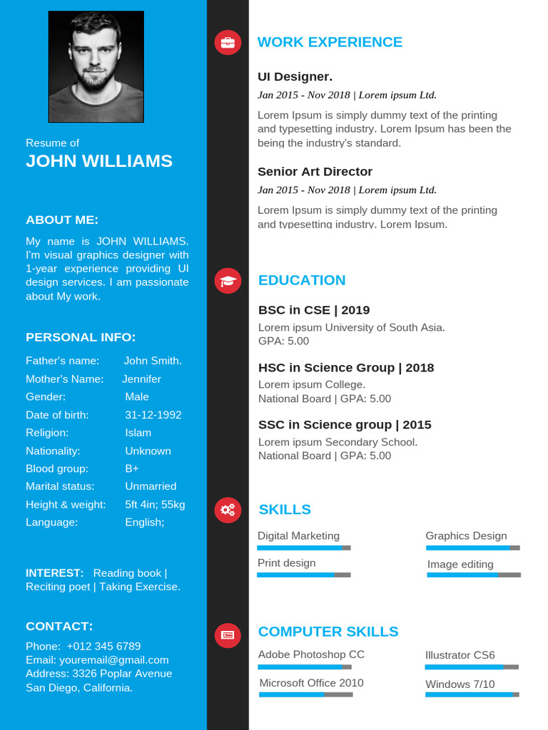 Download 15 Template CV Word | PDF