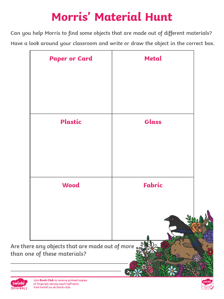 T L 54855 The Messy Magpie Material Hunt Activity Sheet - Ver - 3 | PDF