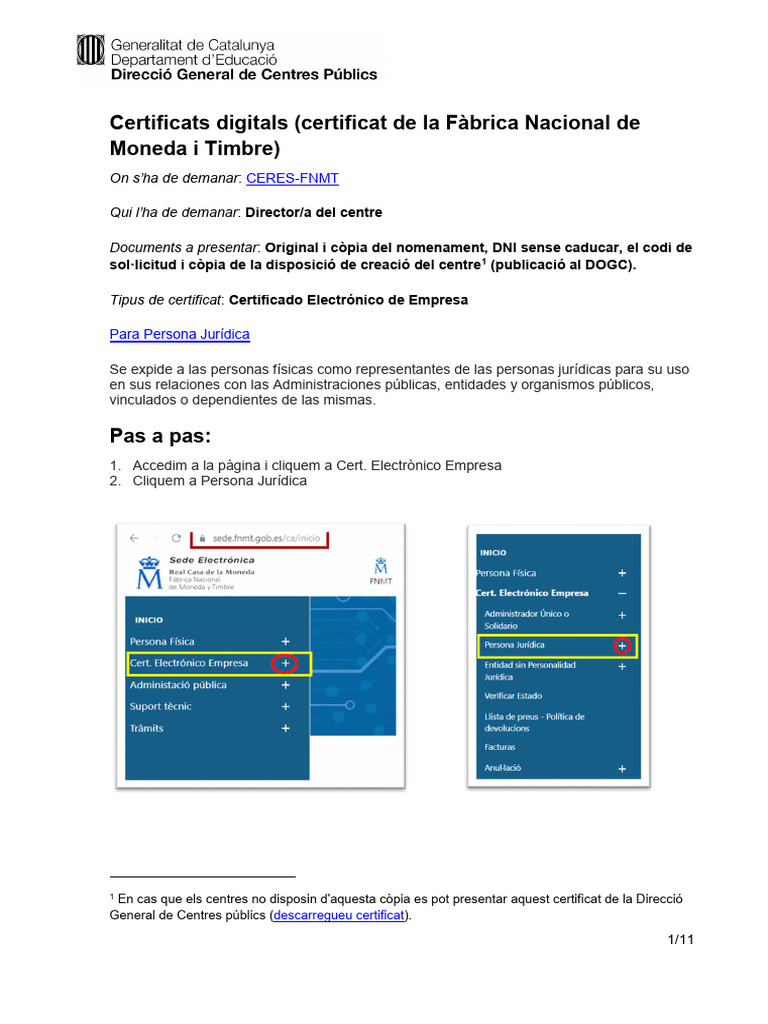 Com Fer Certificat Digital FNMT | PDF
