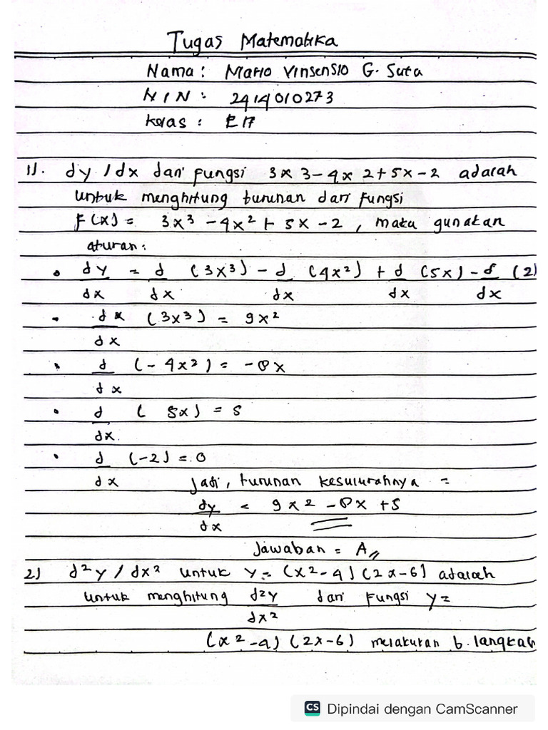 Tugas Matematika E17 | PDF