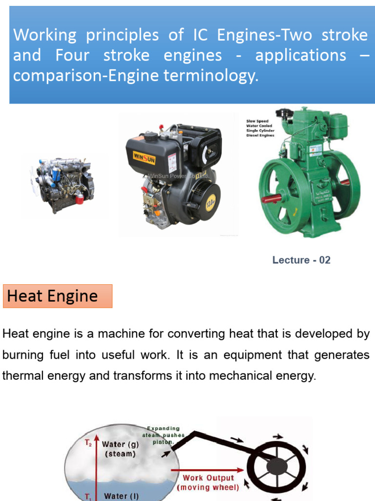 02-Lec - IC Engines Two and Four Stroke Engines-FMP 211 | PDF