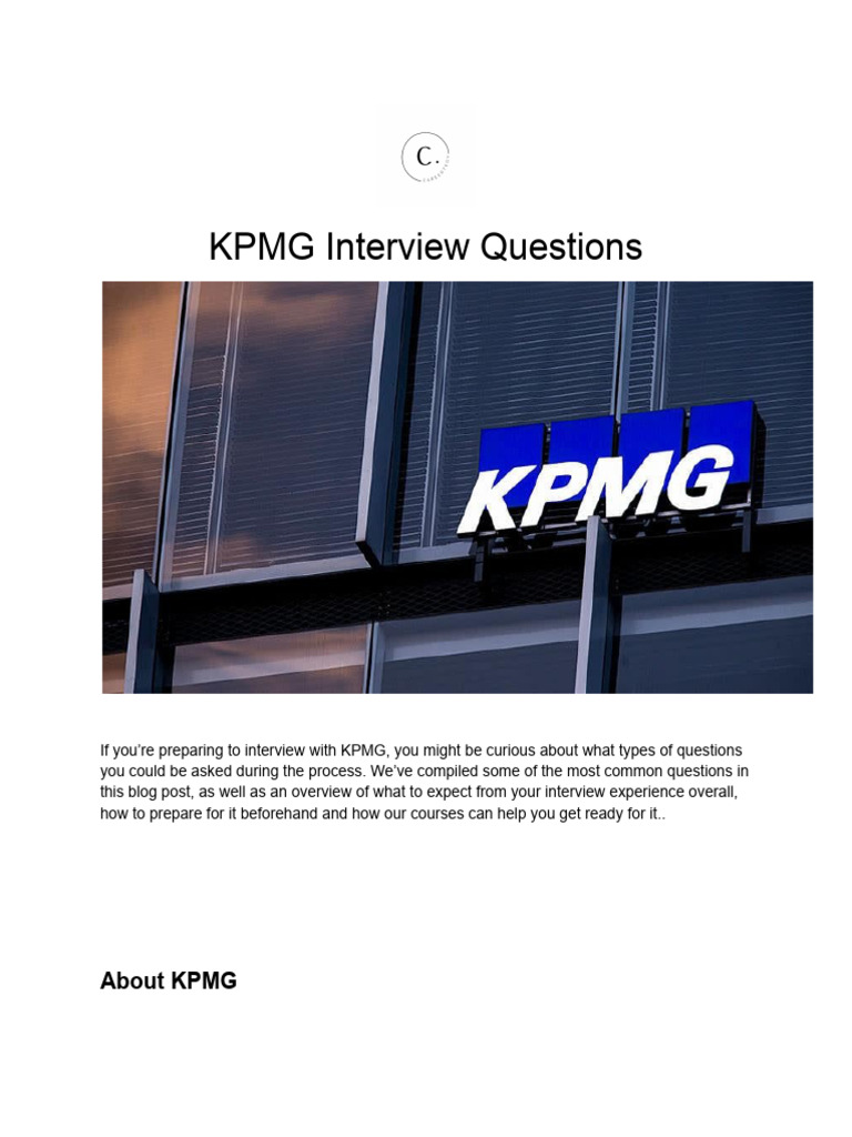 KPMG Interview Questions 1 | PDF