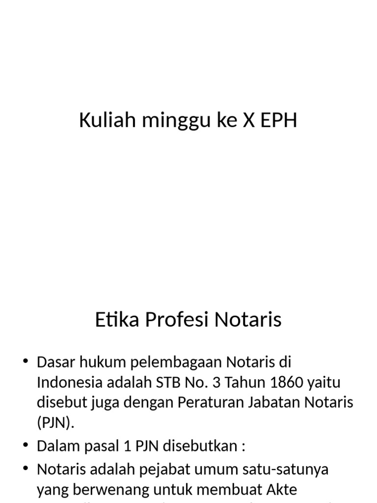Kuliah Minggu Ke 10 EPH | PDF