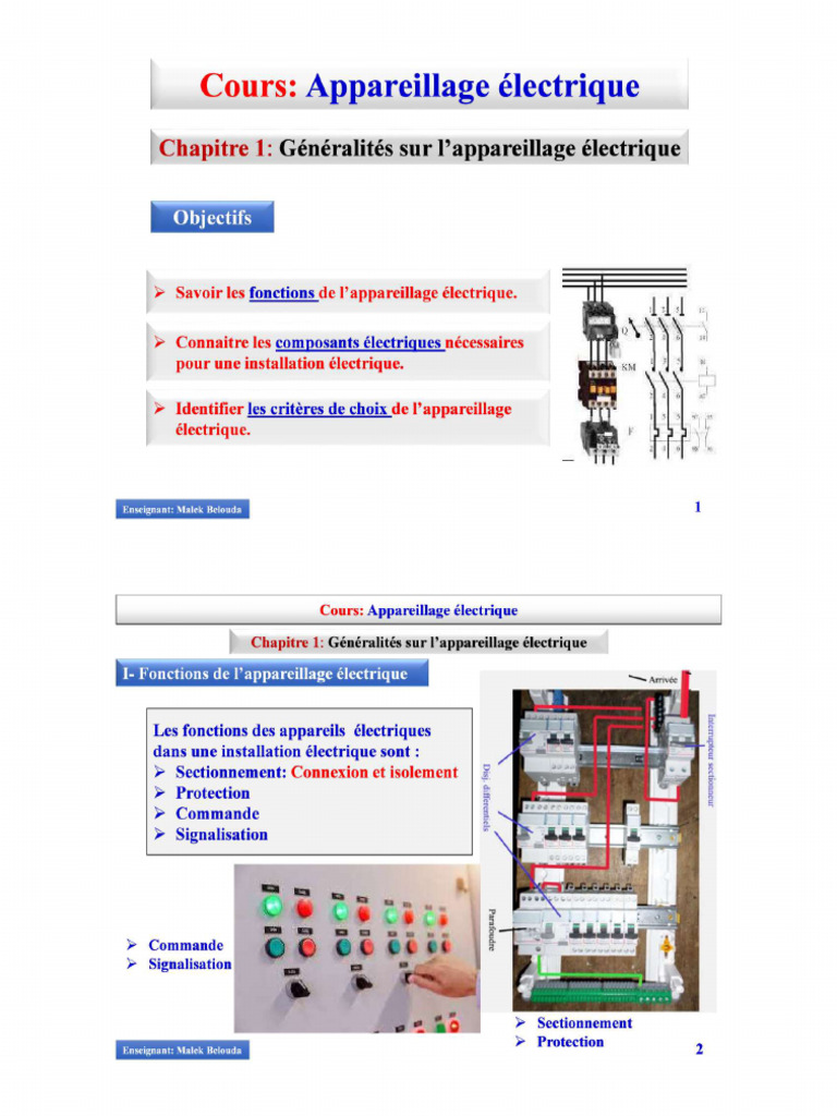Chapitre_1_Appareillages_Electriques | PDF