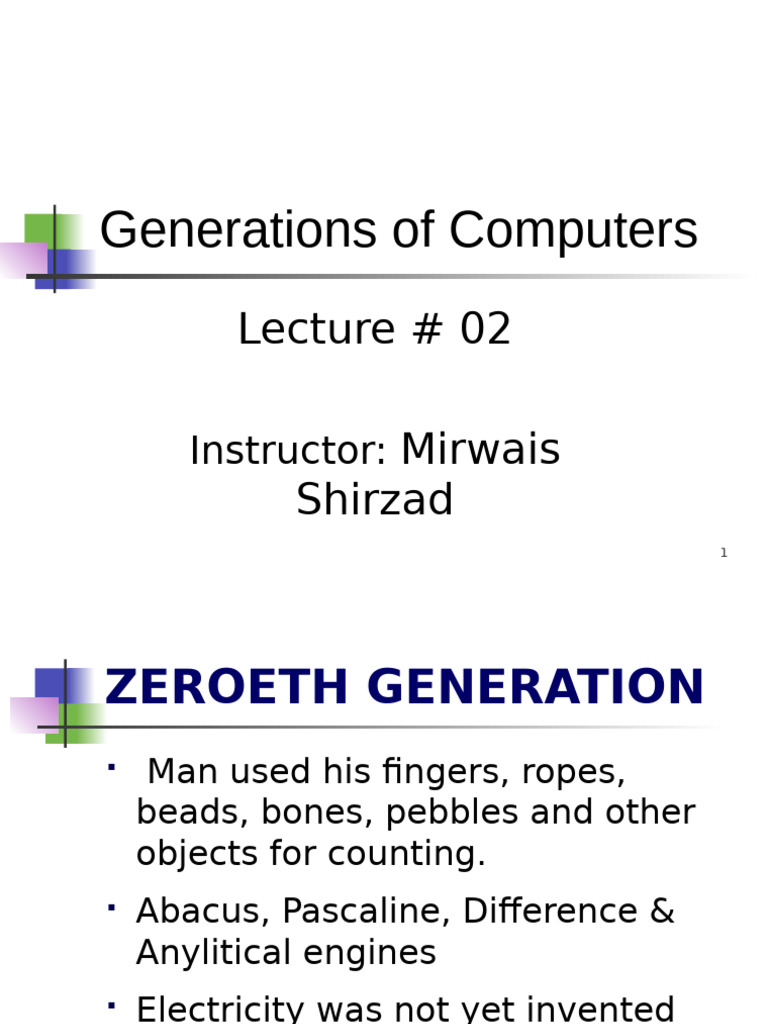 ICT Lec 02 Gen of Comp | PDF
