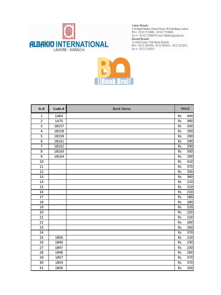 New Price List 2023-24 | PDF