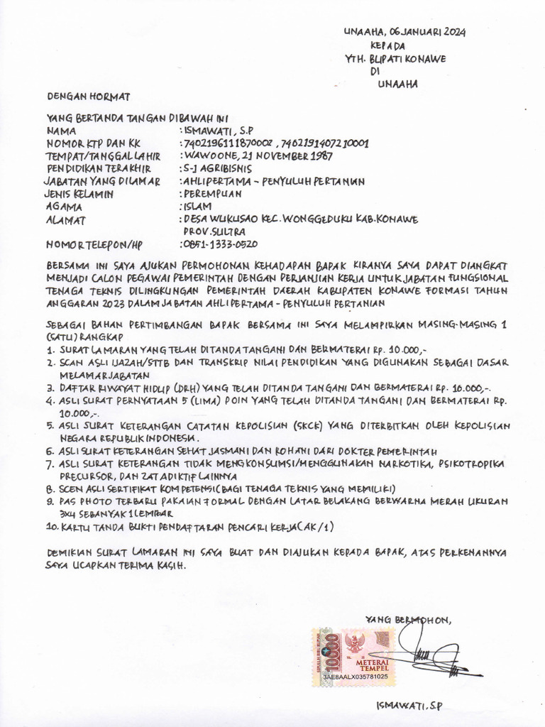 Surat Permohonan_isma | PDF