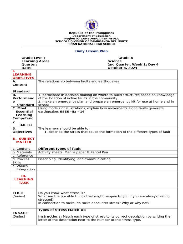 DLP - SCIENCE - Grade 8 WEEK1 DAY04 | PDF