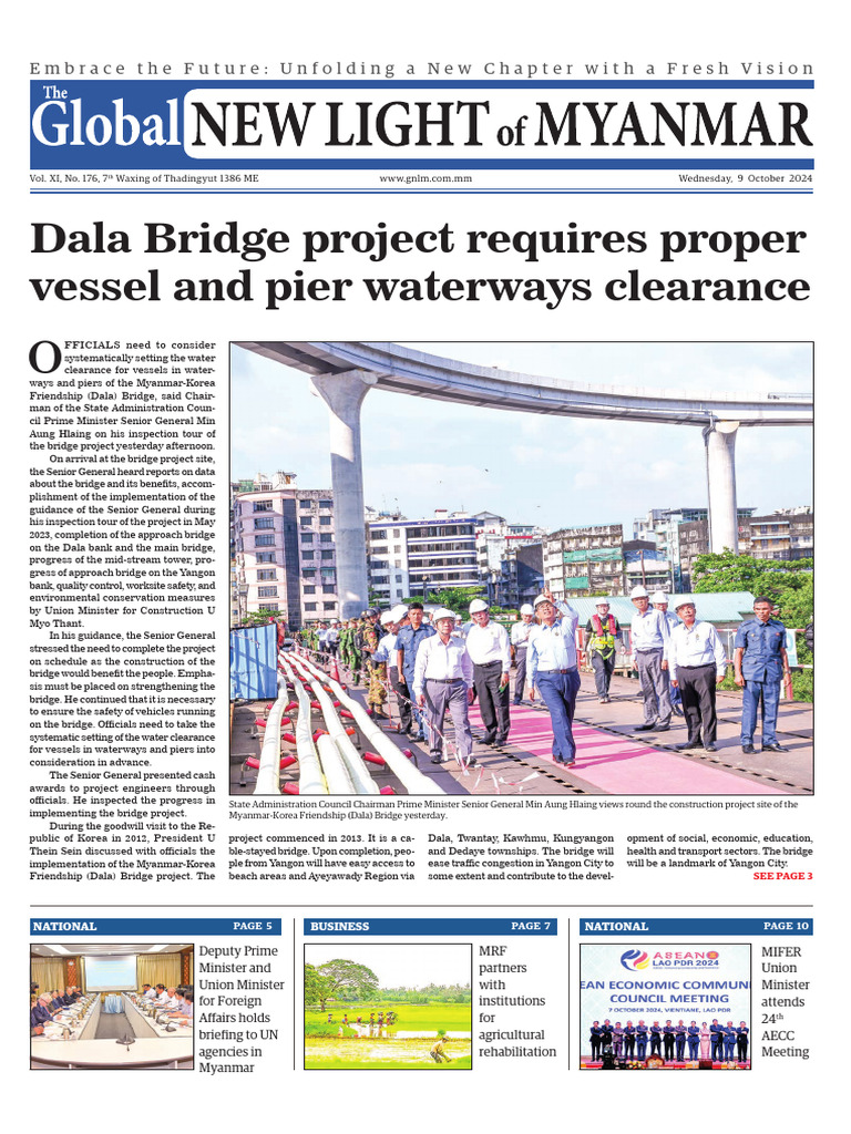 Global New Light of Myanmar 09 Oct 24 GNLM | PDF