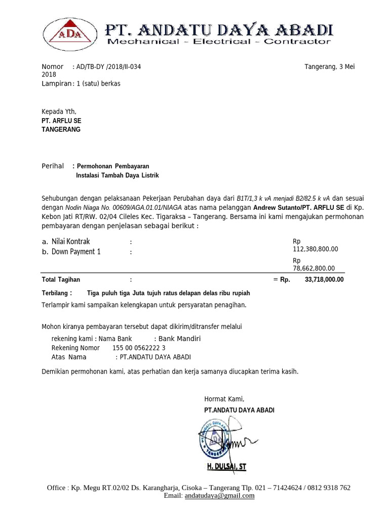Surat Tagihan Listrik | PDF