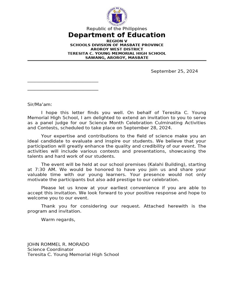 Letter Science Month 2024 | PDF