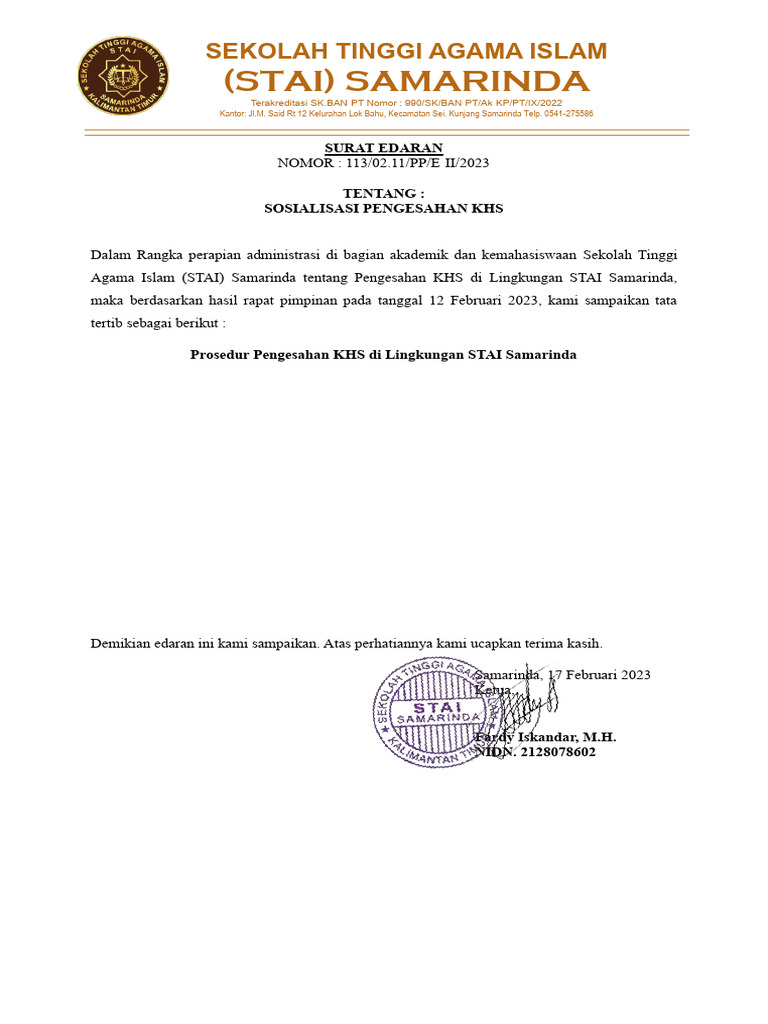 Sosialisasi Pengesahan KHS[1] | PDF