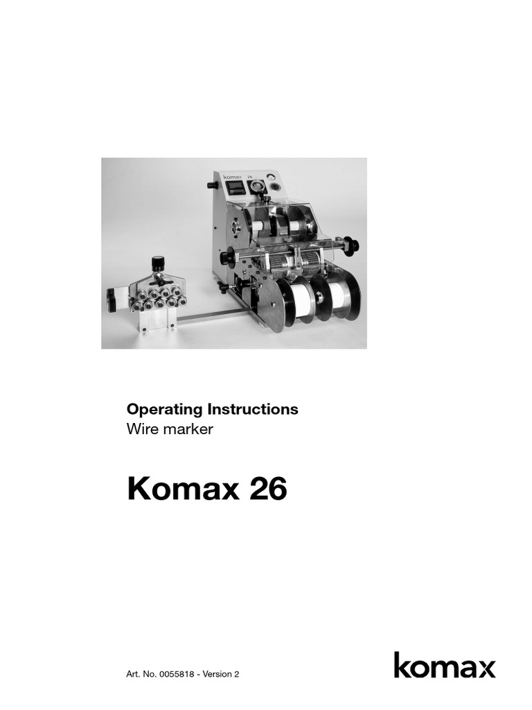 Komax 26: Operating Instructions | PDF