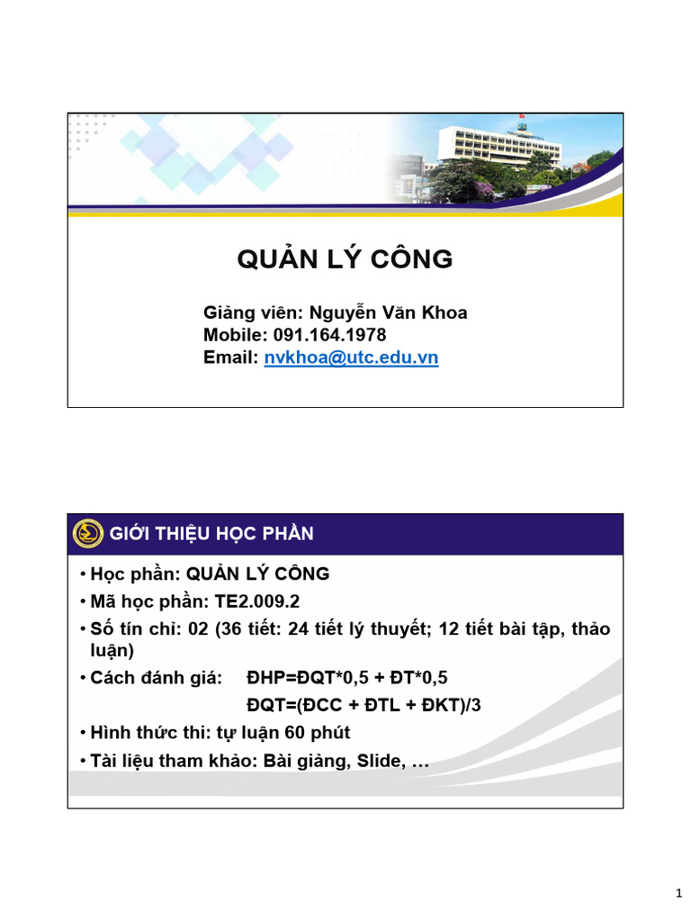 Slide Bai Giang Quan Ly Cong | PDF