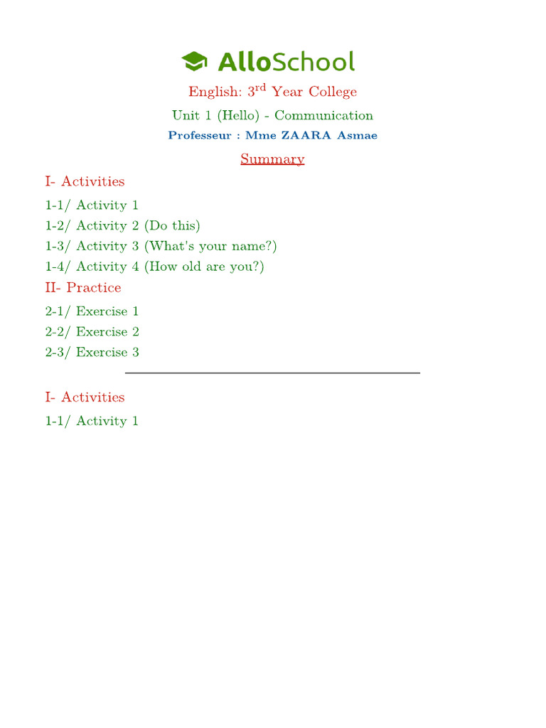 Unit 1 Hello Communication | PDF