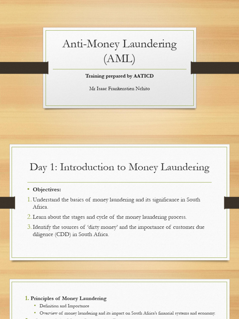 AML Training for South African Finance | PDF | Money Laundering | Regulatory Compliance