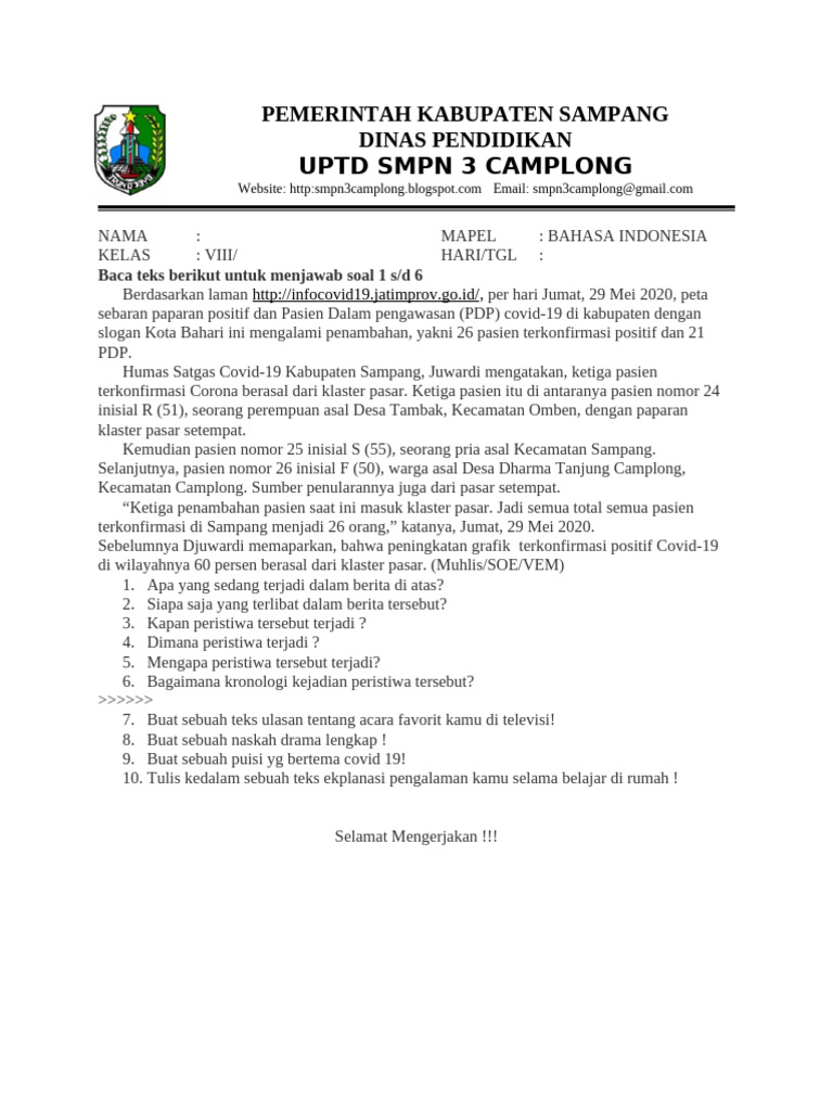 Soal PAT Bindo 8 | PDF