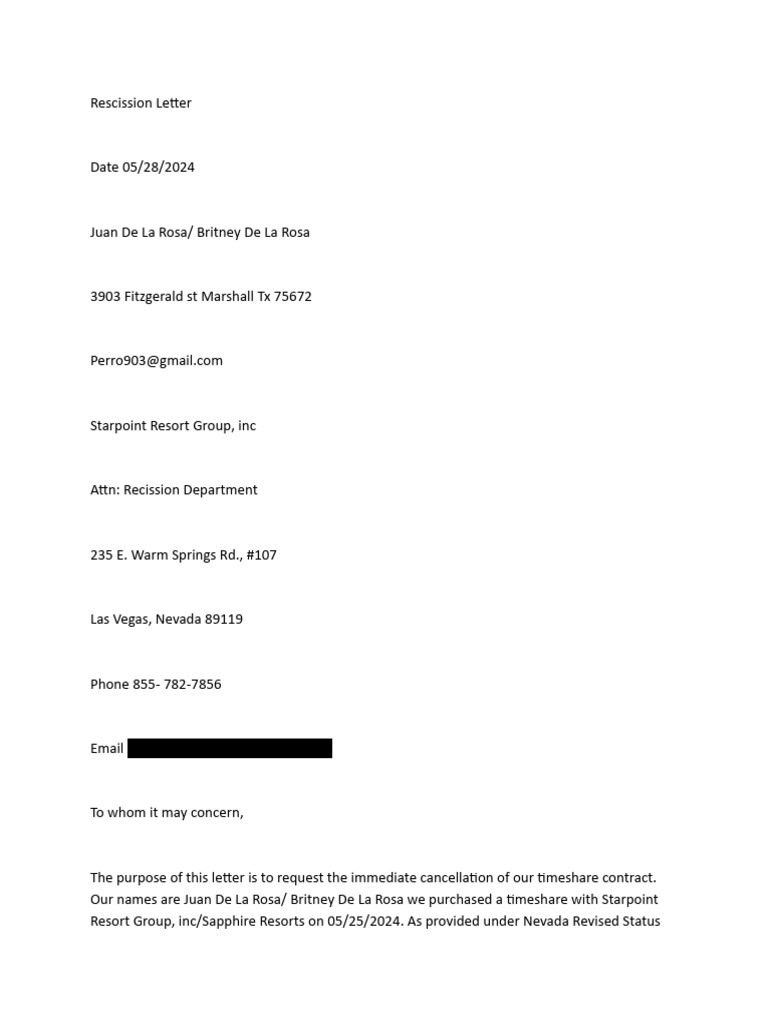 Recession Letter Sapphire | PDF | Law