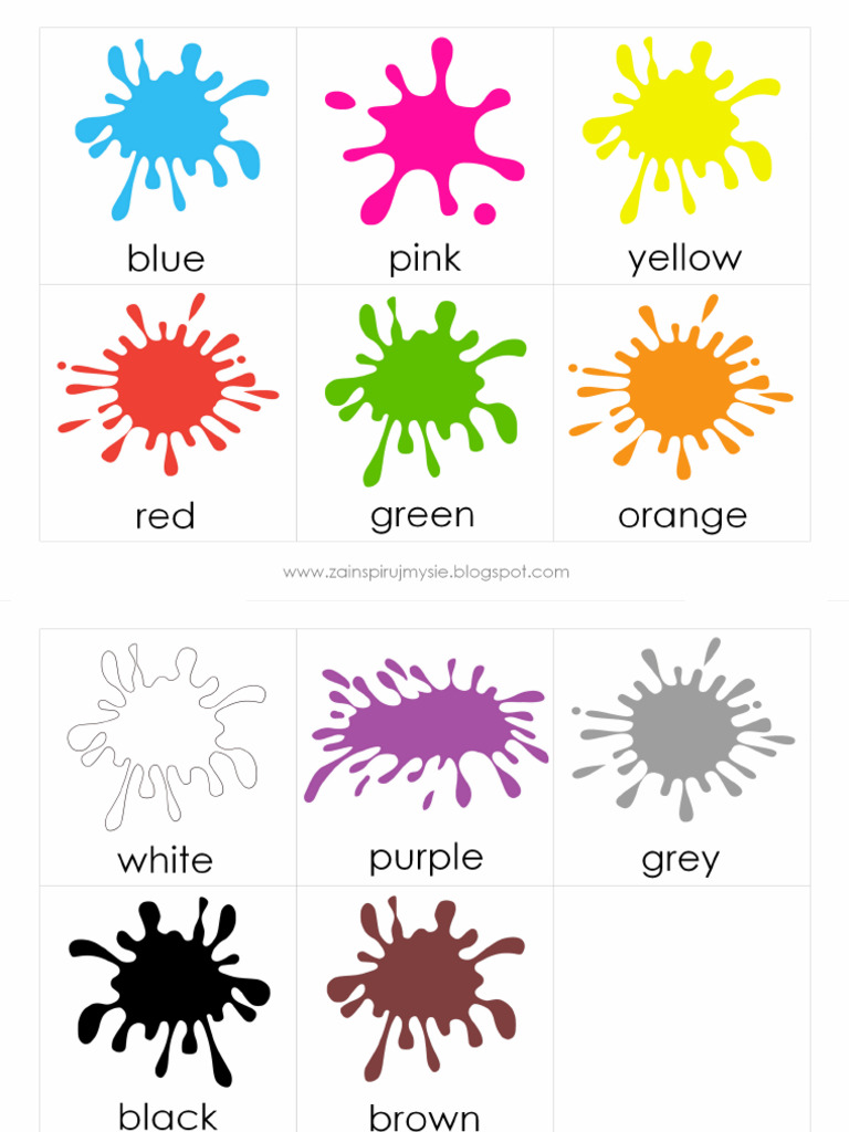 Flashcards Kolory | PDF