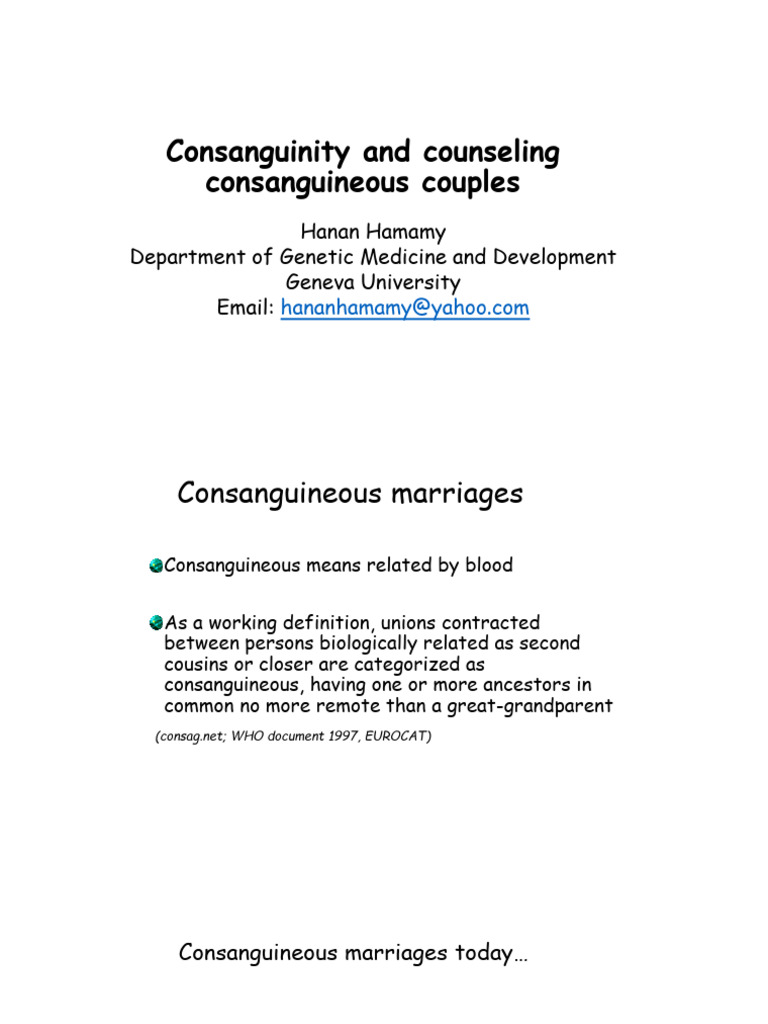 Consanguinity Hamamy 2016 | PDF