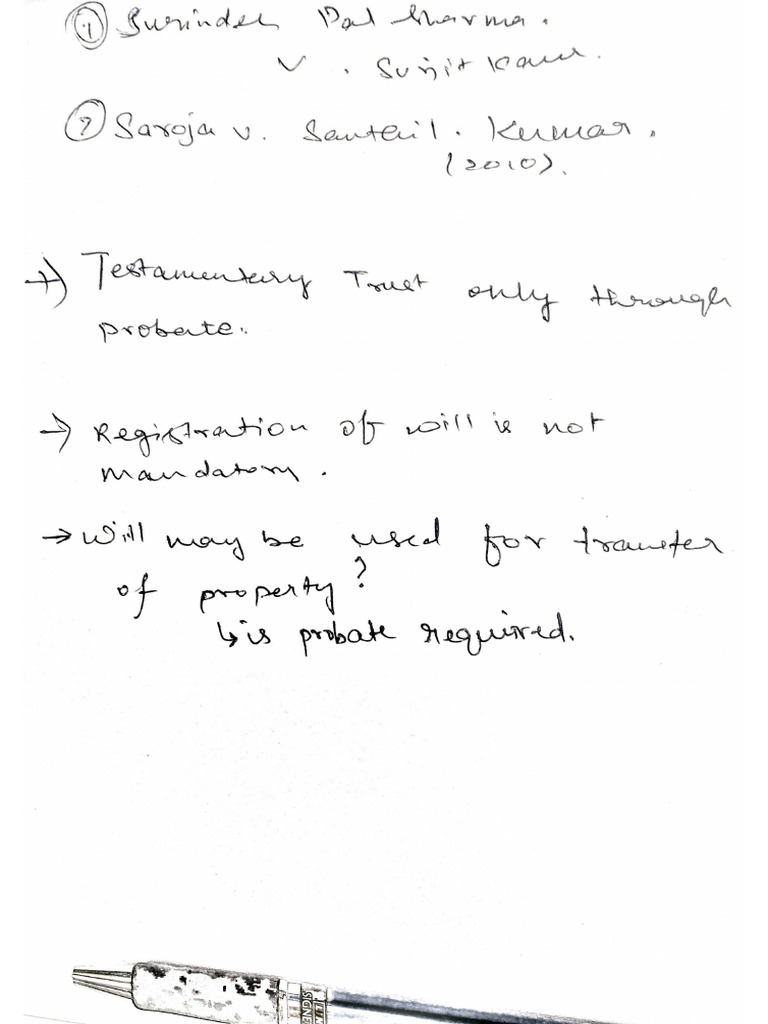 Notes On Testamentary Trust 09-10-2024 | PDF