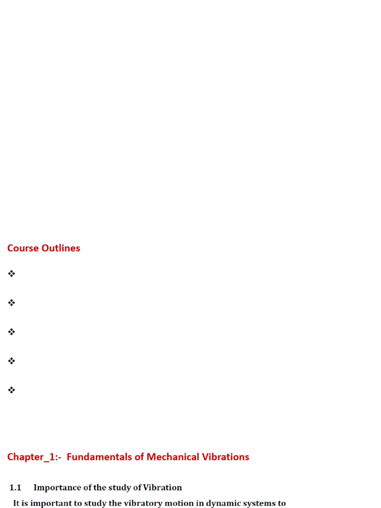 01 - Mechanical Vibrations Analysis | PDF