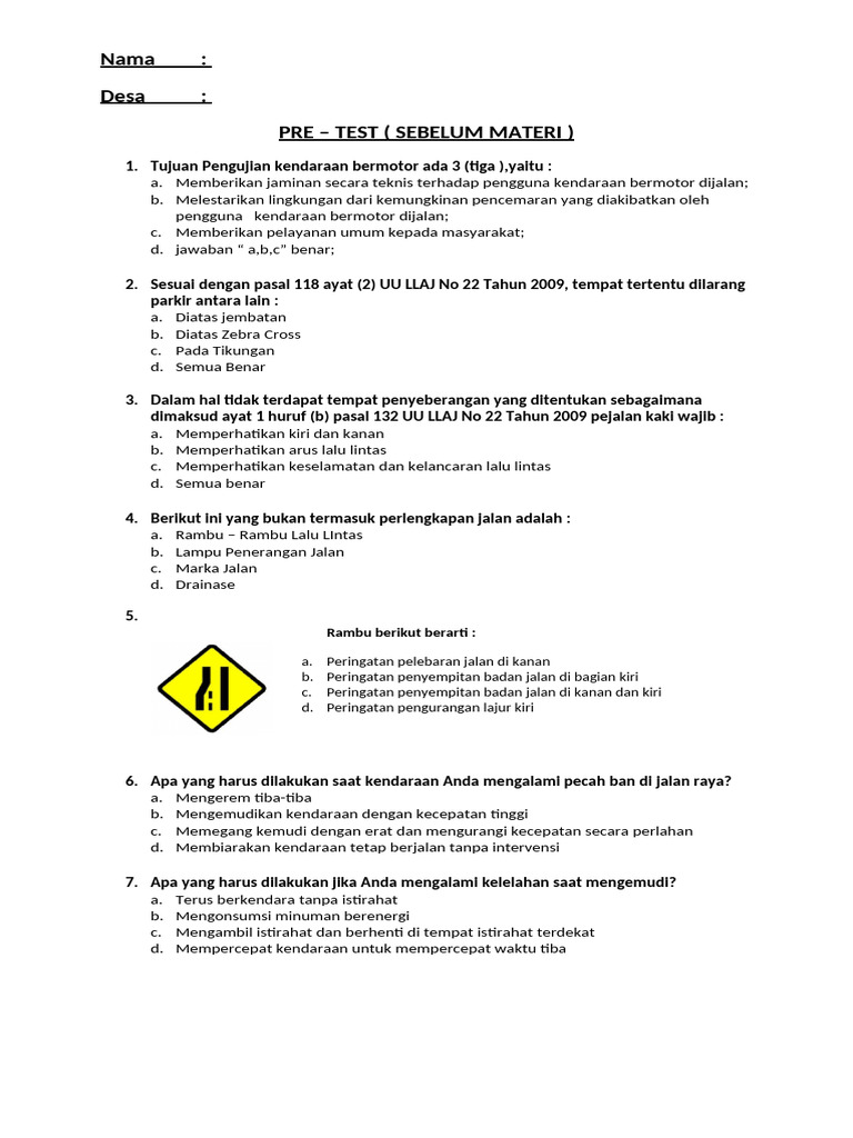Pre Test Dan Post Test | PDF